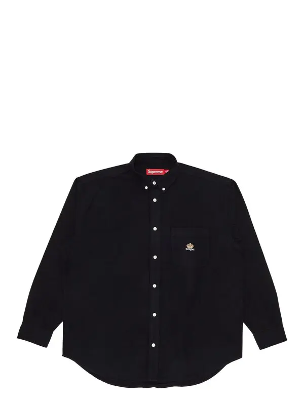 Supreme Loose Fit Flannel Oxford Shirt - Black