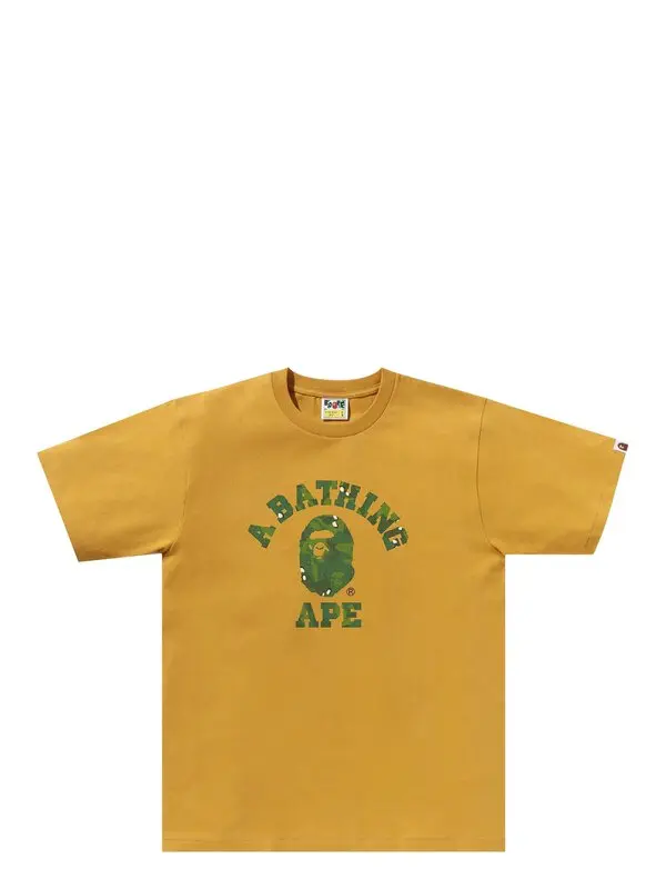 A BATHING APE Bitmap College Tee - Yellow