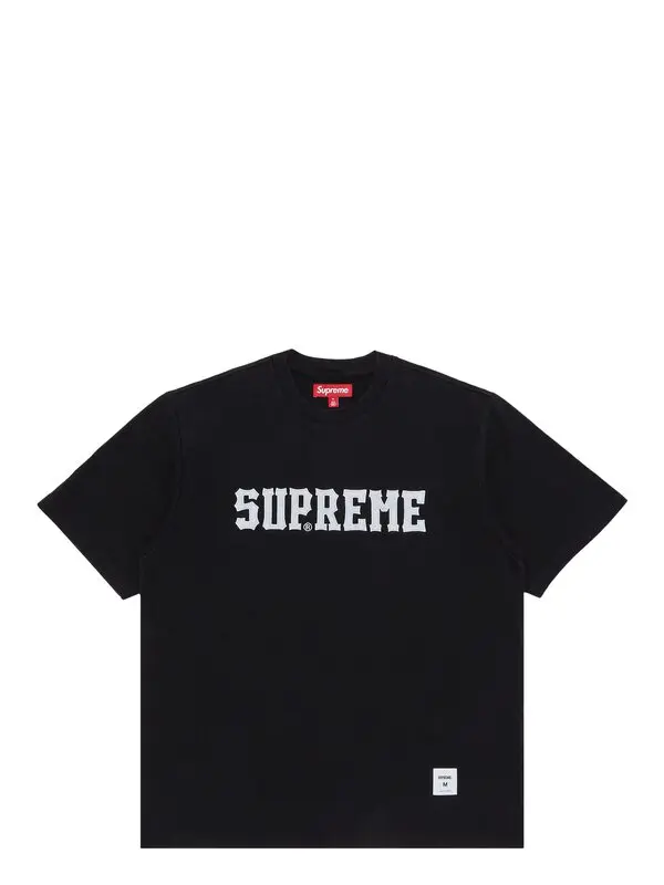 Supreme Twill Appliqué Short-sleeve Top - Black