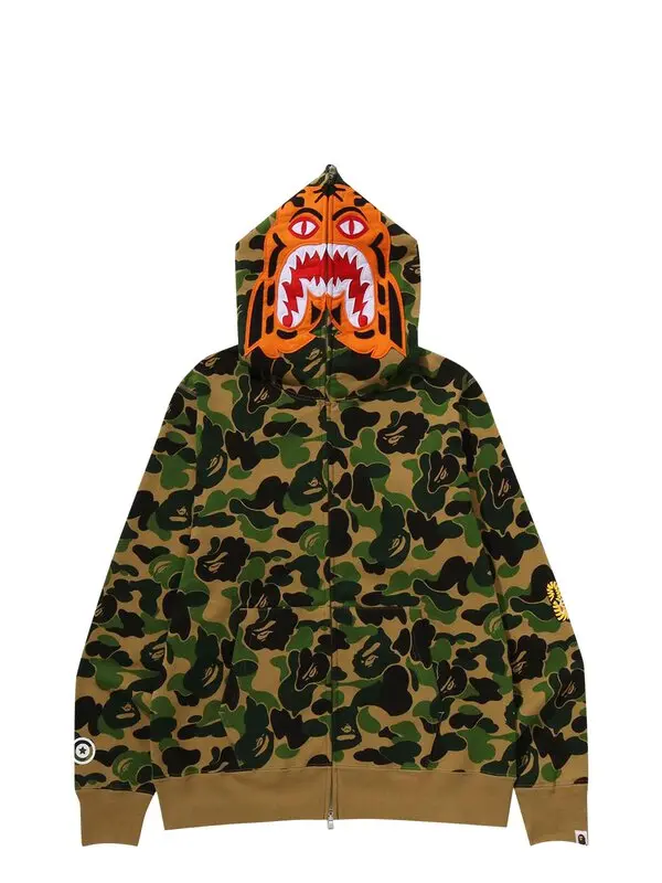 BAPE Camo Tiger Full Zip Hoodie - Green