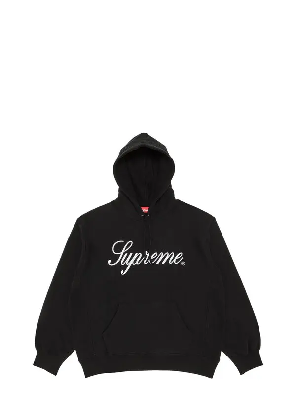 Supreme Embroidered Script Hooded Sweatshirt - Black