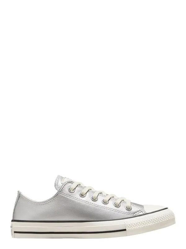 CONVERSE Chuck Taylor All Star Low Metallic Leather Sneakers - Silver