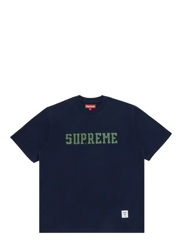 Supreme Twill Appliqué Short-sleeve Top 'navy - Blue