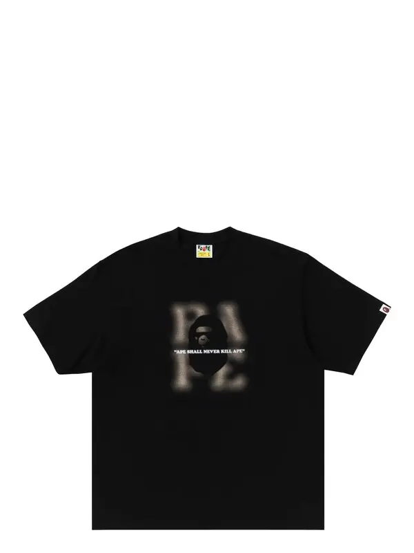 A BATHING APE Blur Logo Relaxed Fit Tee - Black