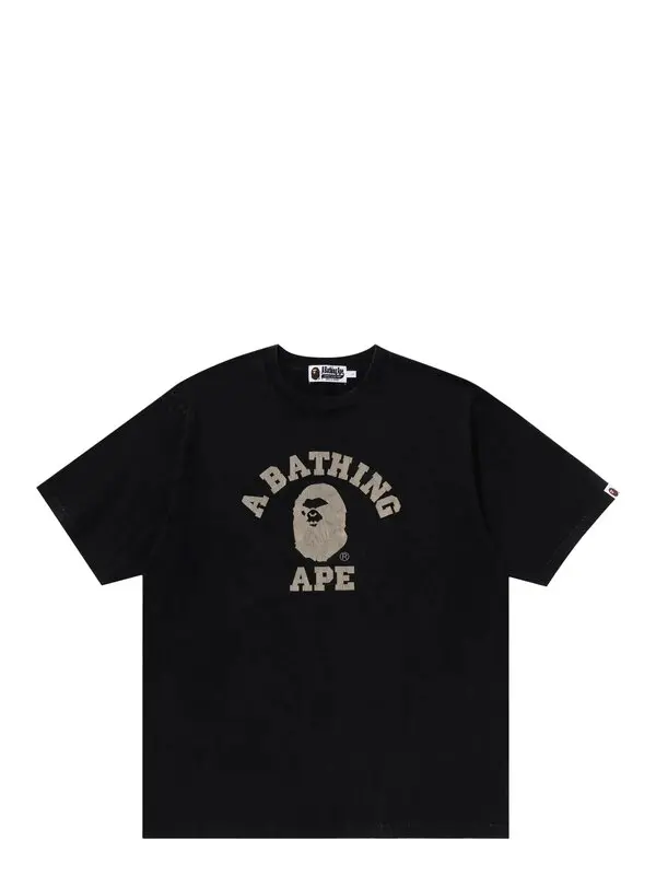 A BATHING APE Overdye College Relaxed Fit Tee - Black