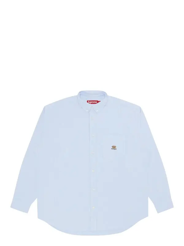 Supreme Loose Fit Flannel Oxford Shirt 'light - Blue