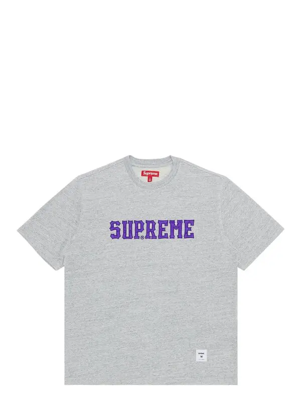 Supreme Twill Appliqué Short-sleeve Top 'heather - Grey