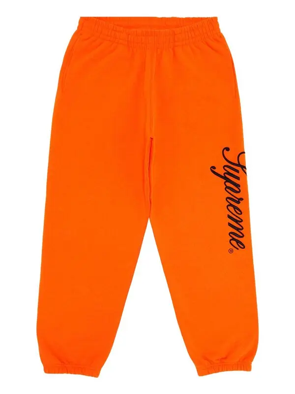 Supreme Embroidered Script Sweatpant 'bright - Orange