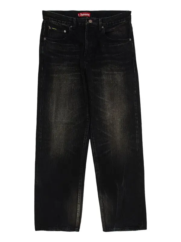 Supreme Distressed Loose Fit Selvedge Jean - Black