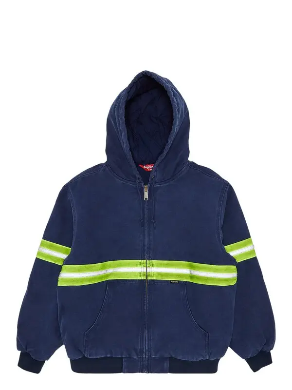 Supreme Reflective Stripe Hooded Work Jacket - Blue
