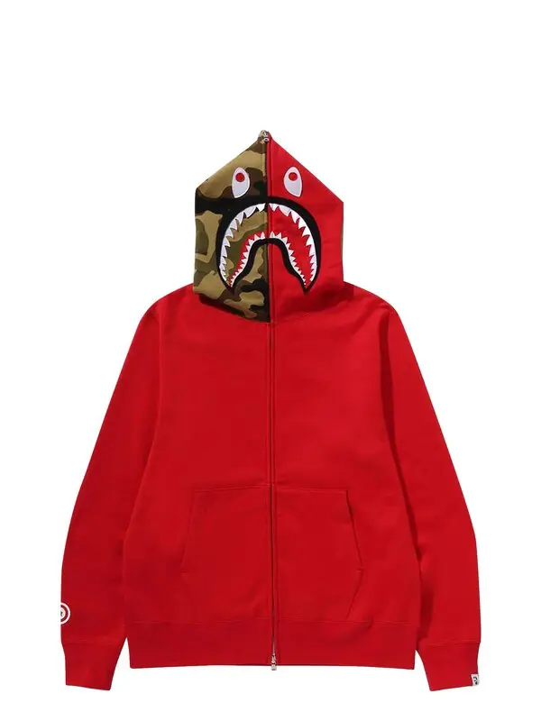 BAPE 1st Shark Full Zip Hoodie - Red