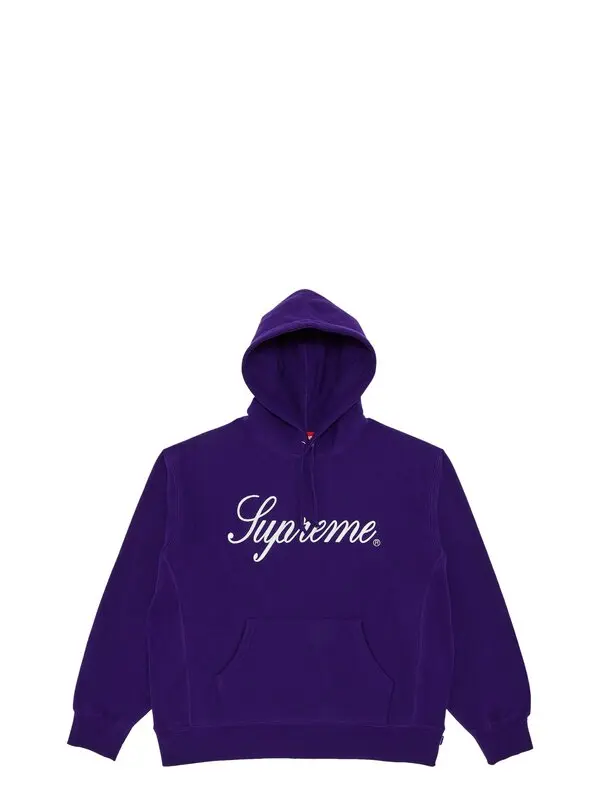 Supreme Embroidered Script Hooded Sweatshirt - Purple