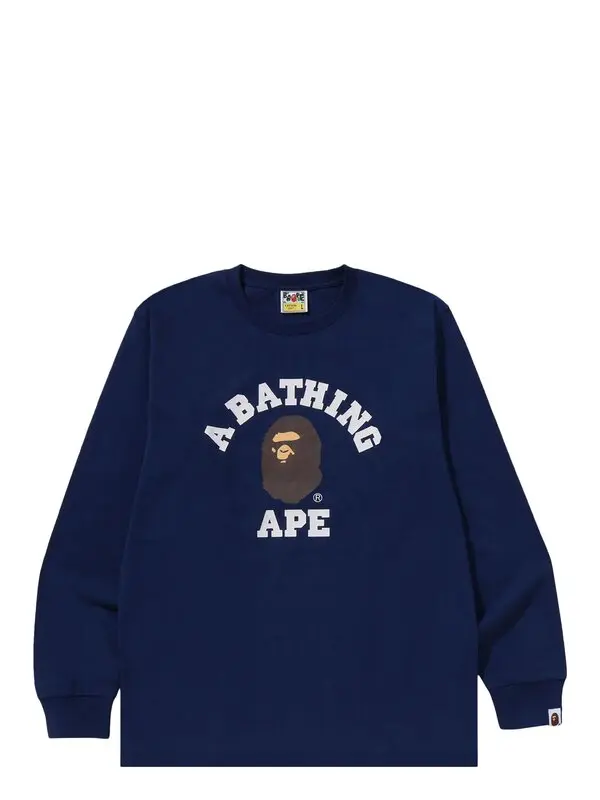 A BATHING APE College Long-sleeve Tee 'navy - Blue