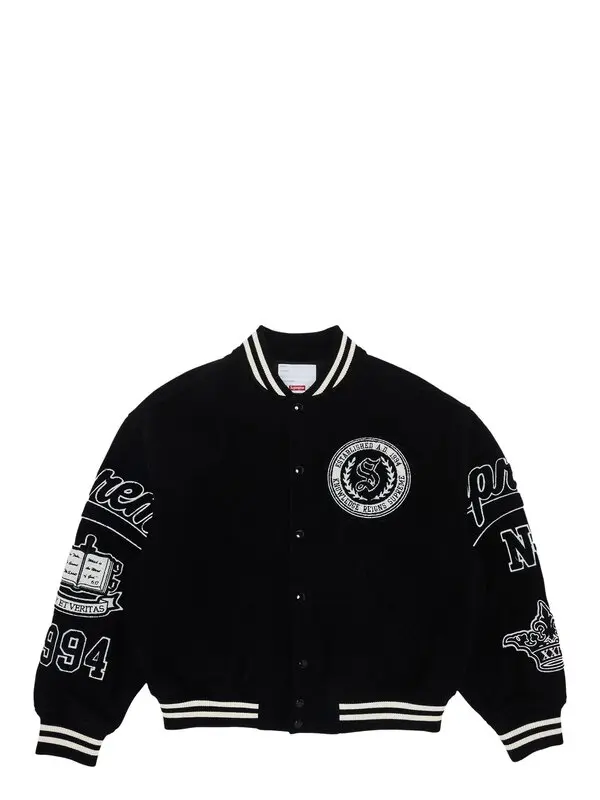 Supreme Veritas Varsity Jacket - Black