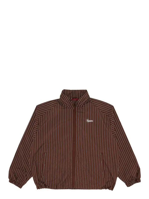 Supreme Reflective Pinstripe Track Jacket - Brown