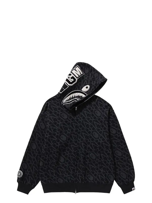 BAPE Sport Monogram Shark Hoodie - Black