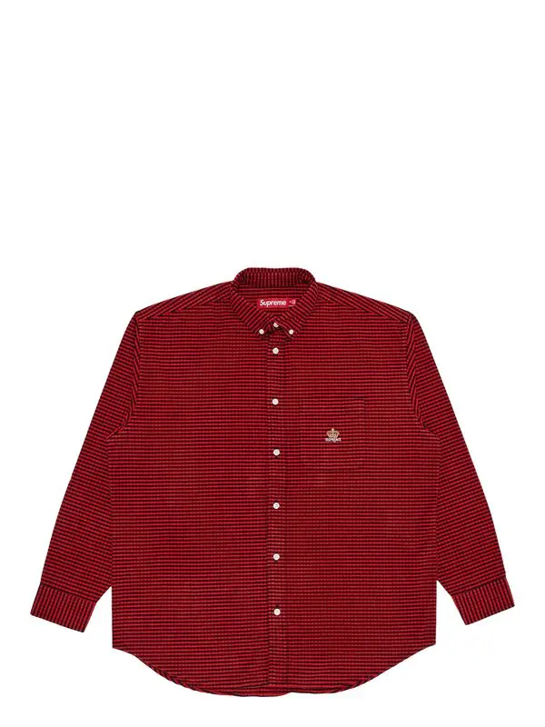 Supreme Loose Fit Flannel Oxford Shirt Plaid - Red