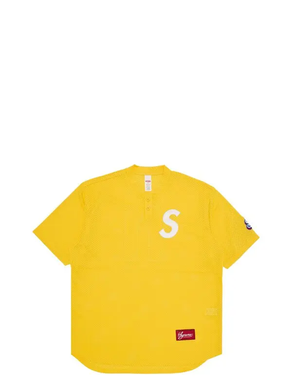 Supreme Logo Baseball Henley - Yellow