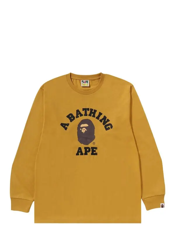 A BATHING APE College Long-sleeve Tee - Yellow