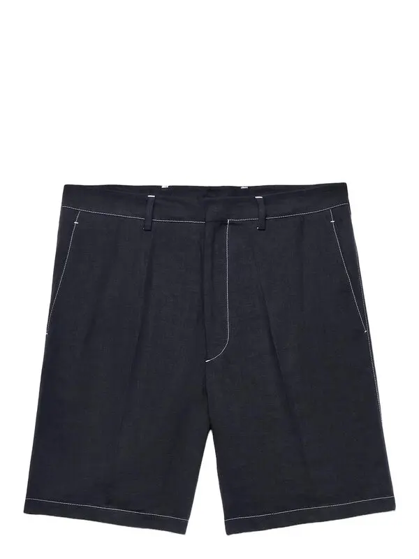 Prada Linen Bermuda Shorts - Black
