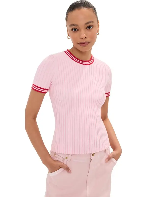 LE BOP Ringer Tee - Ballet Pink/poppy