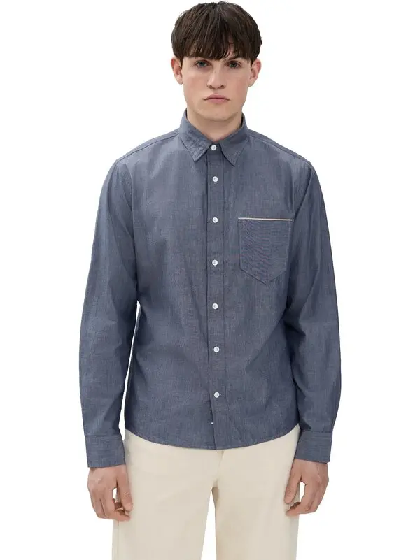 Billy Reid Msl 1-pocket Shirt - Blue