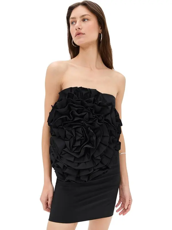 Remain Birger Christensen Big Flower Mini Dress - Black
