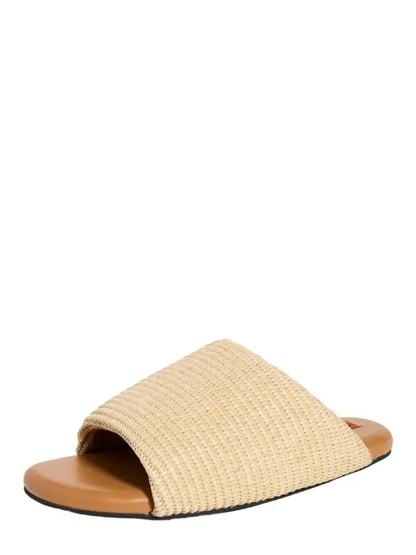 SIMONMILLER Raffia Bubble Slides - Natural