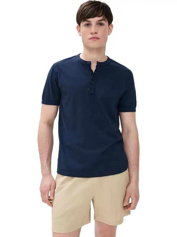S.k.u. Short Sleeve Pima Henley - Navy