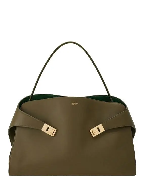 FERRAGAMO Hug Soft Shoulder Bag - Green