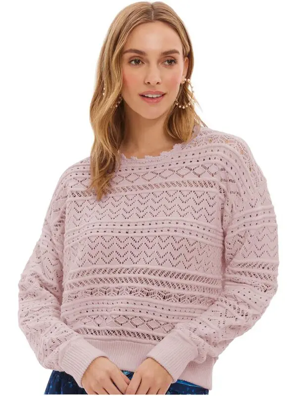 Allison Monroe Crochet Sweater - Pink