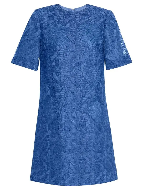 Lela Rose Rachel Tulip Lace Mini Tunic Dress - Cornflower