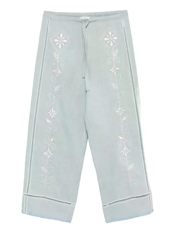 FORTE_FORTE Embroidered Trousers - Blue