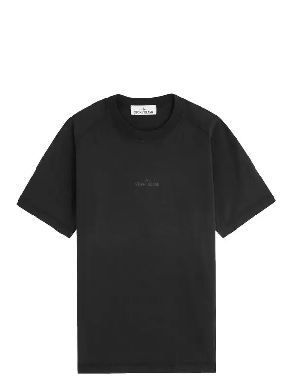 Stone Island Logo-printed Cotton T-shirt - Black