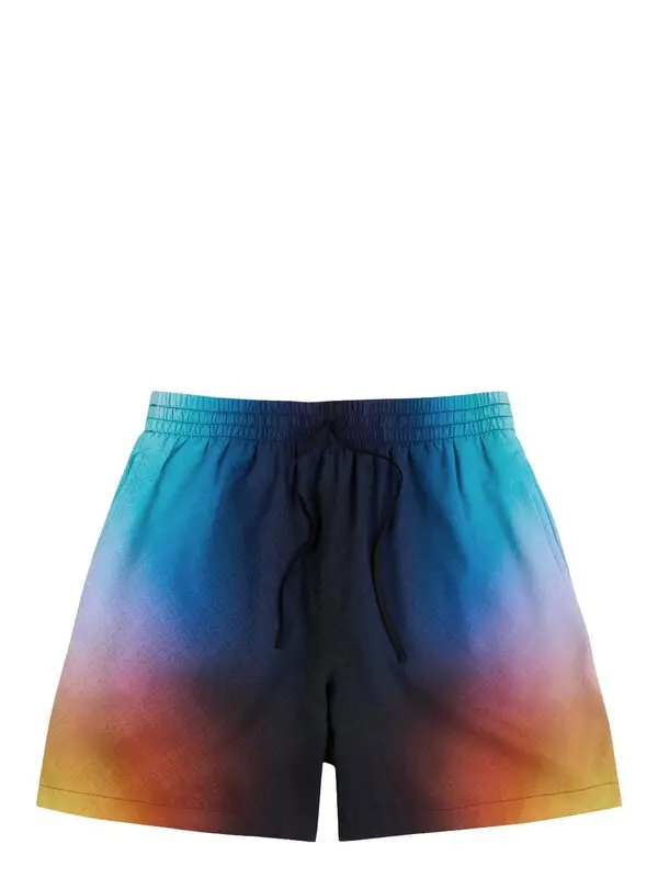 Casablanca Monogram Silk-satin Shorts - Multicoloured 1