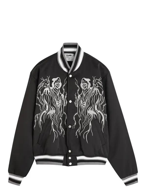WARREN LOTAS Serenity Reaper Embroidered Bomber Jacket - Black