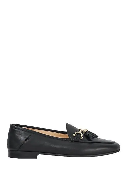 DUNE Greysons Tassle-trim Leather Loafers - Black Leather
