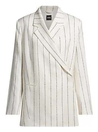 BOSS Linen-blend Striped Jacket - Open Miscellaneous