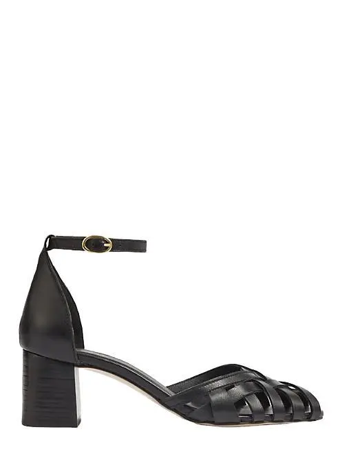 LK BENNETT Noemia Leather Heeled Sandals - Bla-black