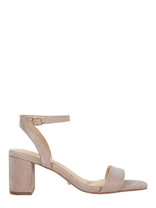 DUNE Melini Woven Block-heel Sandals - Rose Gold Synthetic