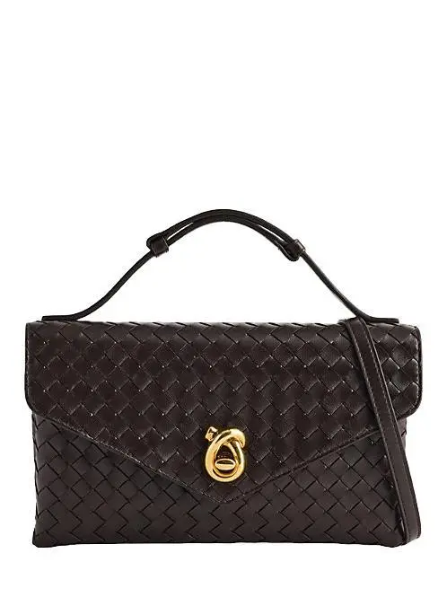 Bottega Veneta Knot Lock Leather Top-handle Bag - Fondant-m Brass