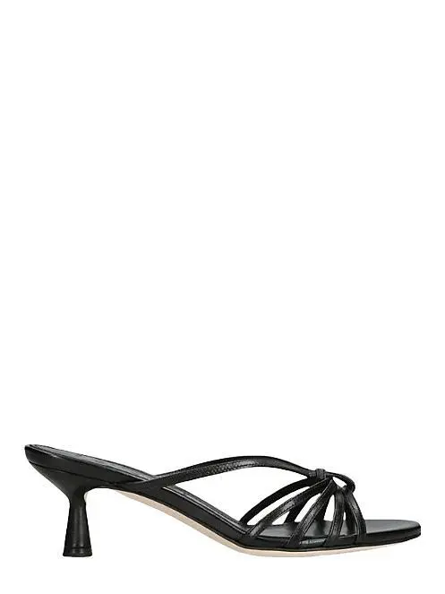 AeydĒ Abby Leather Heeled Mules - Black