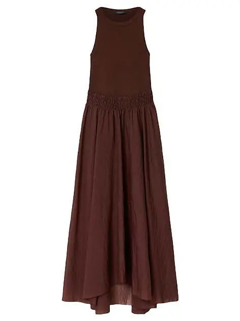 ALLSAINTS Zenia Sleeveless Midi Dress - Bitter Brown
