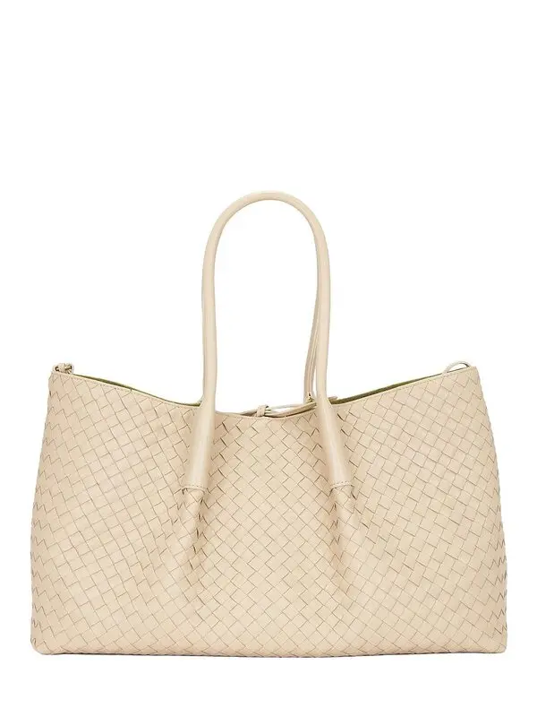 Bottega Veneta Pinacoteca Tote Bag - Ecru  Matcha  & Muse Brass