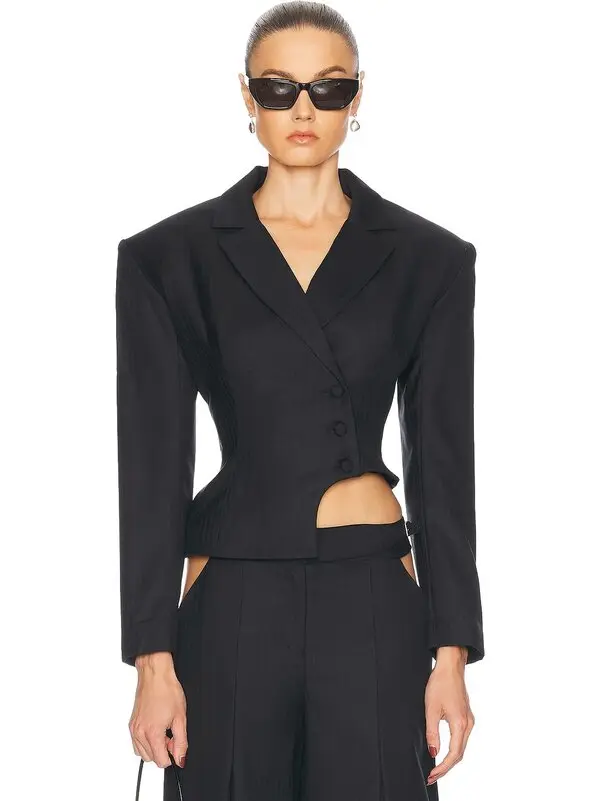 MIMCHIK Cut Out Blazer - Black