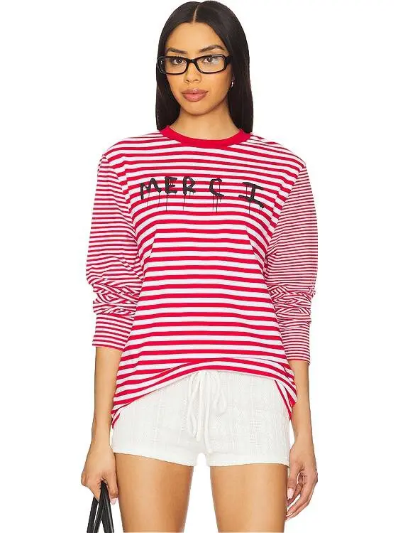 Être Cécile Merci Breton Long Sleeve T-shirt - Red Breton
