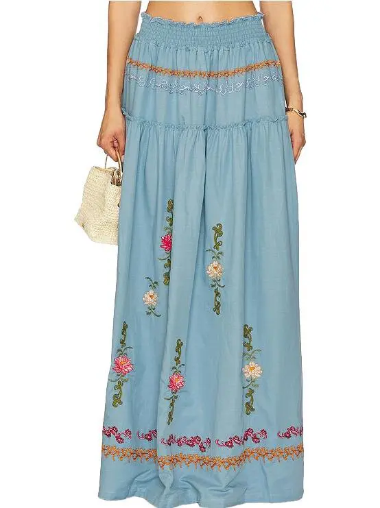 Agua Bendita X Jenna Maxi Skirt - Blue