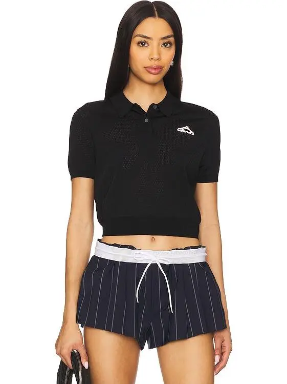 Alexander Wang Short Sleeve Polo Tee - Black