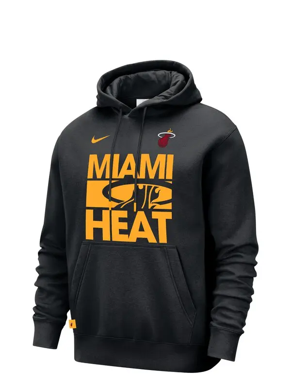 Nike Miami Heat Club Courtside Nba Pullover Hoodie - Black