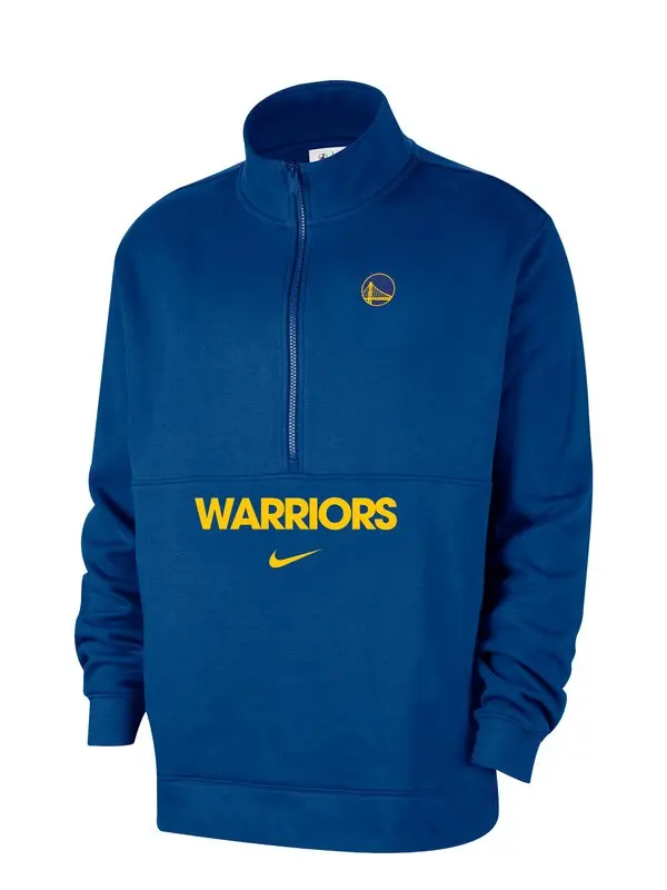 Nike Golden State Warriors Club Courtside Nba 1/2-zip Top - Blue